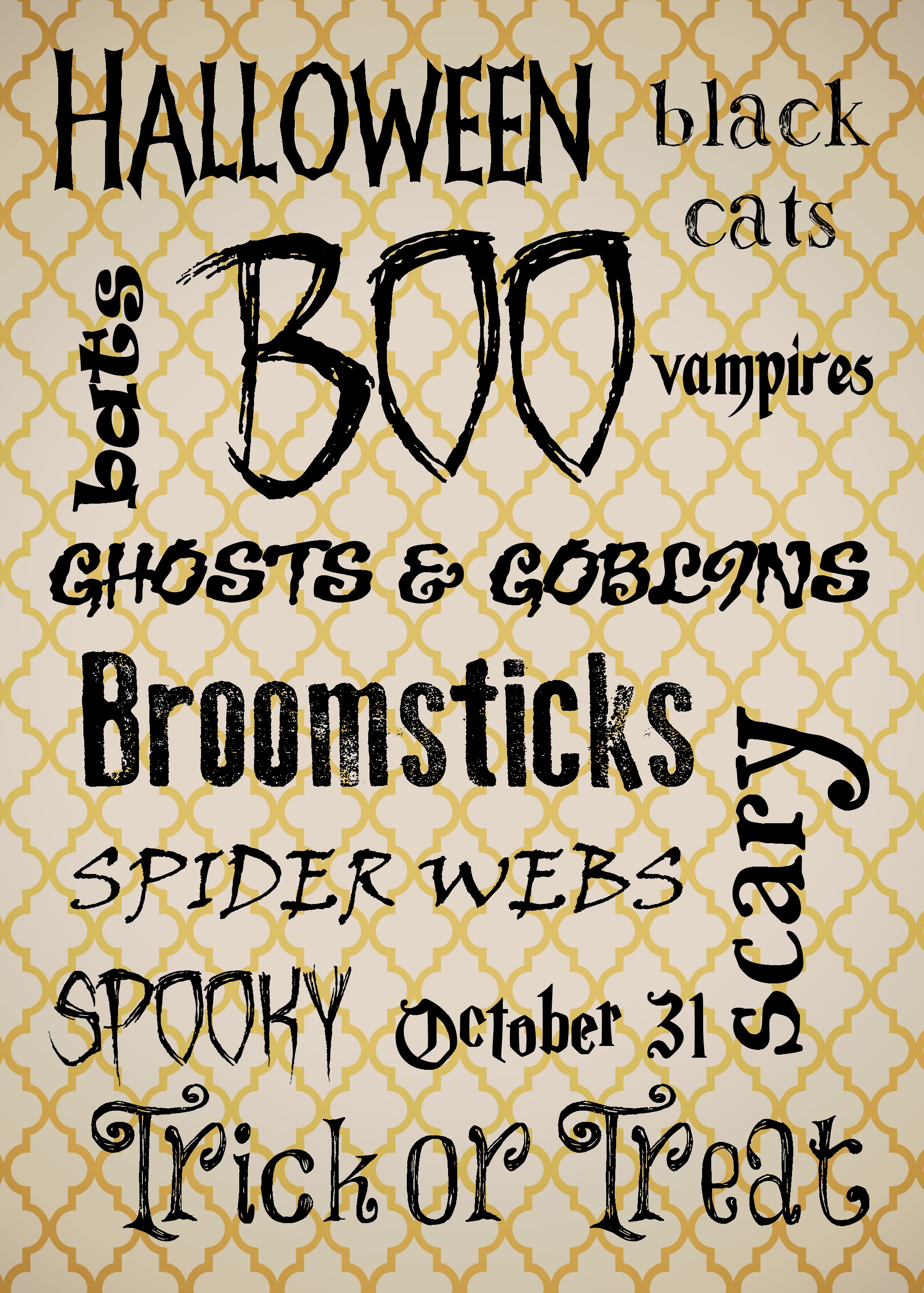 Halloween Subway Art ~ Free Printable - A Fun and Frugal Life