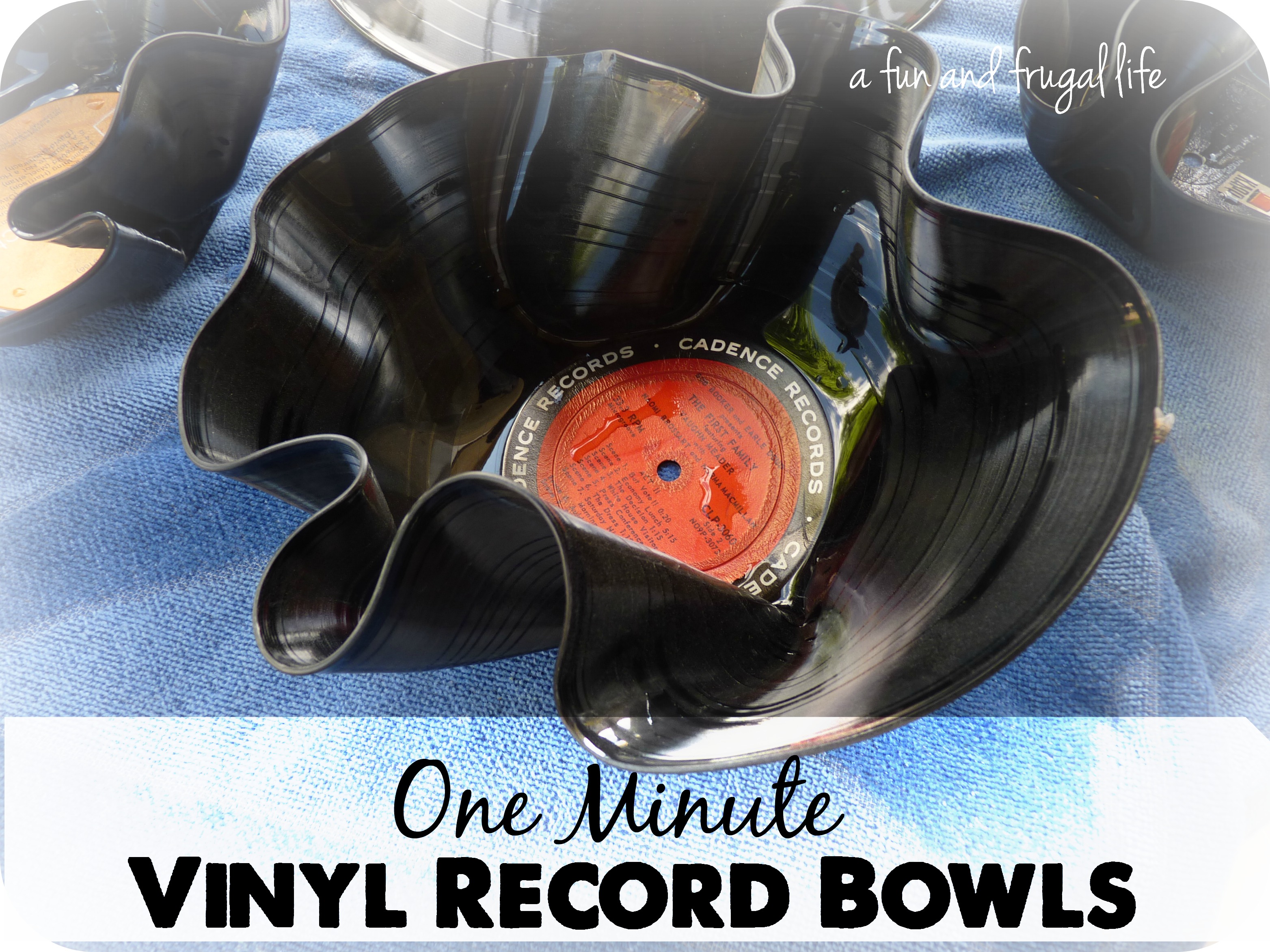 One Minute Vinyl Record Bowls - A Fun and Frugal Life